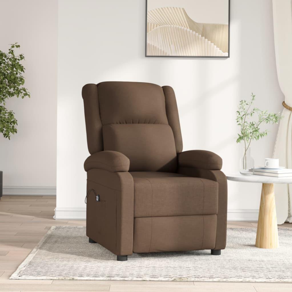 VidaXL Poltrona TV Elettrica Reclinabile Marrone in Tessuto | Leroy Merlin