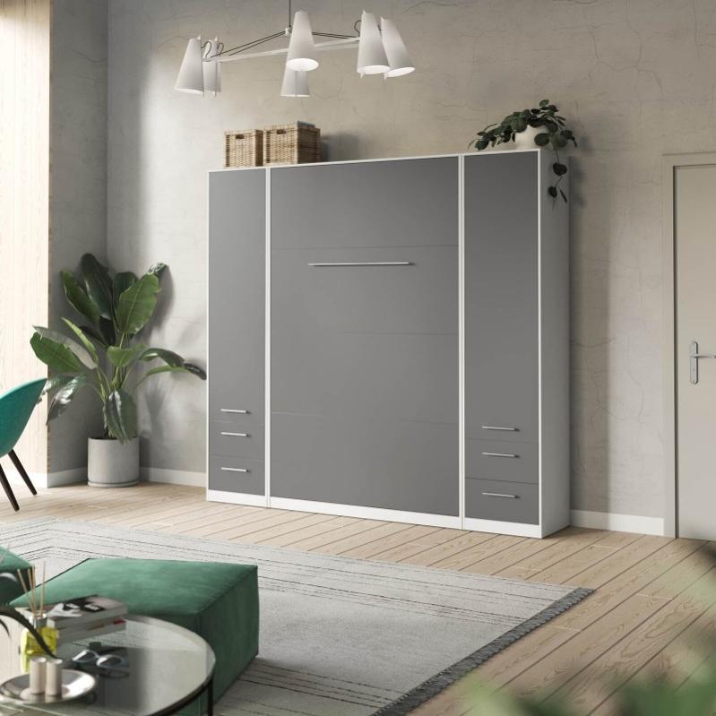 Lit escamotable +2 Placards Vertical 120x200+(50x2)cm Lit Rabattable ...