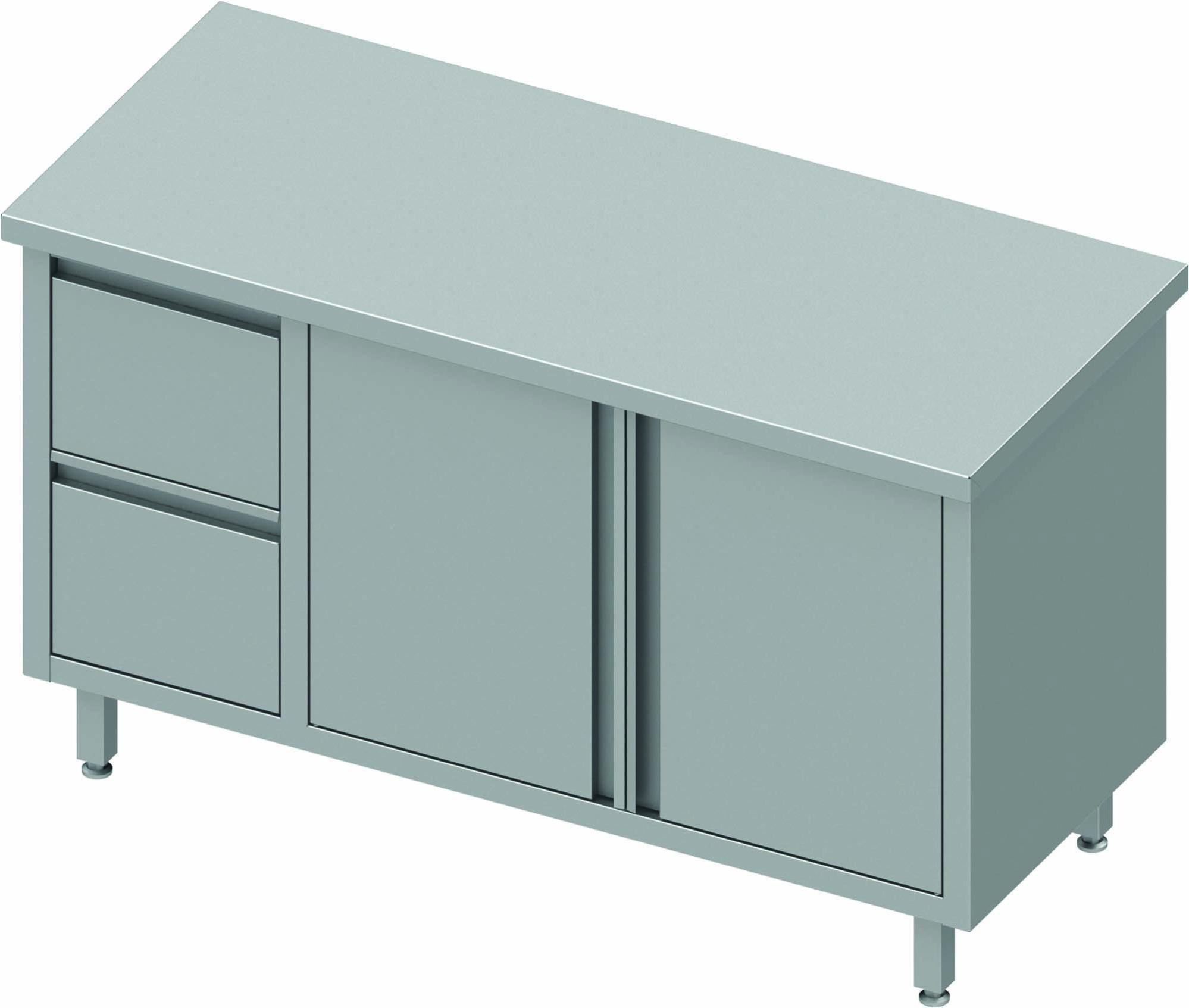 Table Armoire Inox - 2 Portes & 2 Tiroirs - Gamme 600 - Stalgast ...