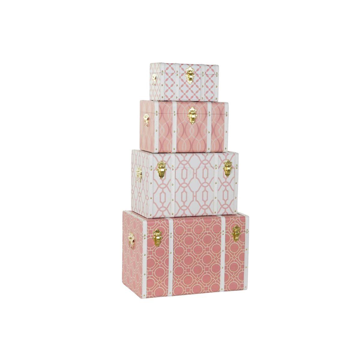 Juego de Baúles DKD Home Decor Poliuretano Madera MDF (60 x 35 x 41 cm ...