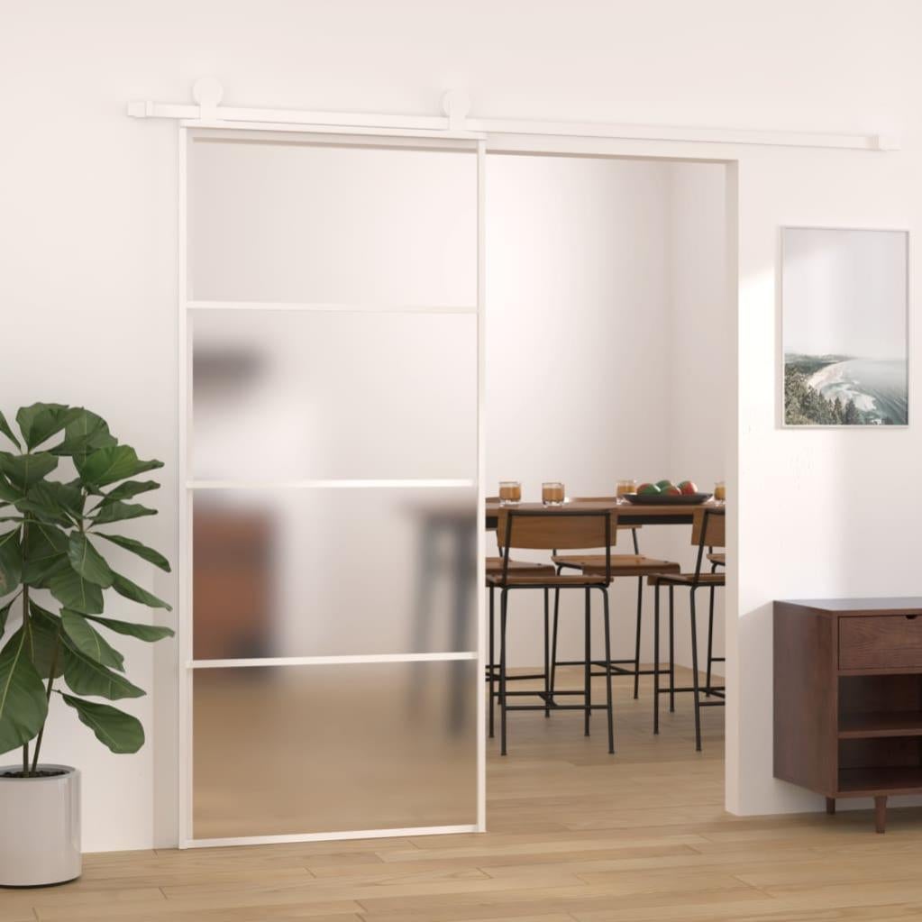VidaXL Porta Scorrevole in Vetro ESG e Alluminio 90x205 cm Bianca ...