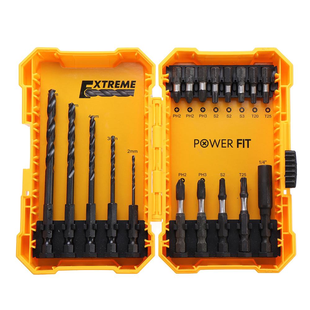 18pcs Fraise pour perceuse et perforateur 1/4" acier allié S2 | Leroy ...