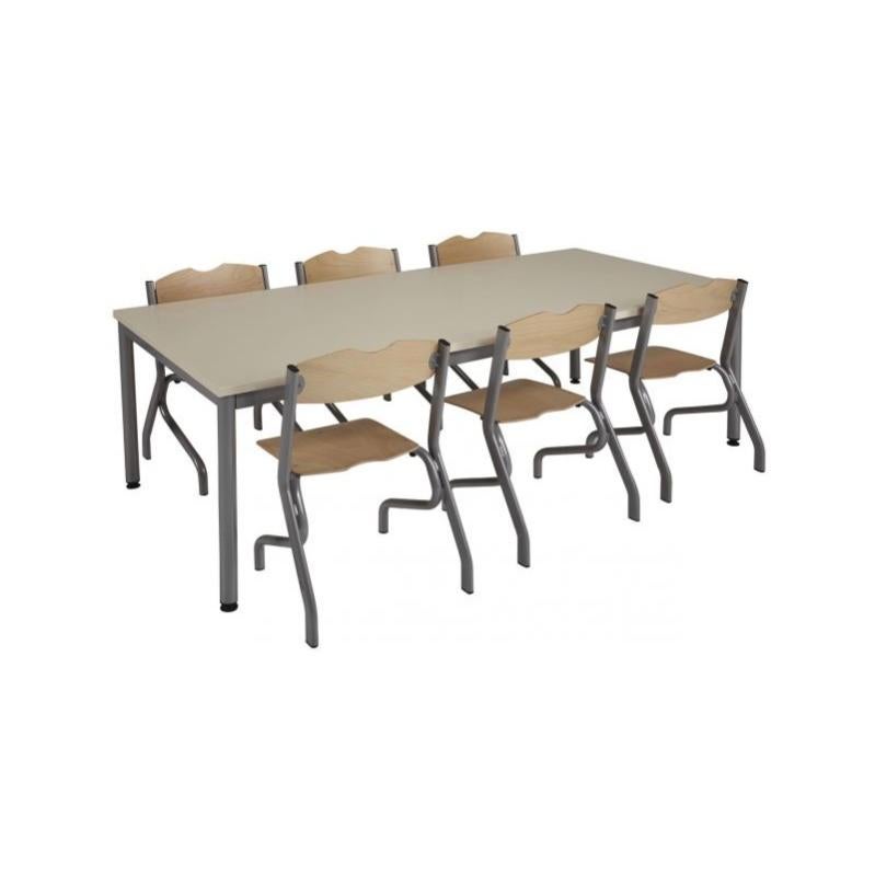 Ensemble Table Enfant 160x80 T3 + 6 Chaises T3 Scolaire Cantine ...