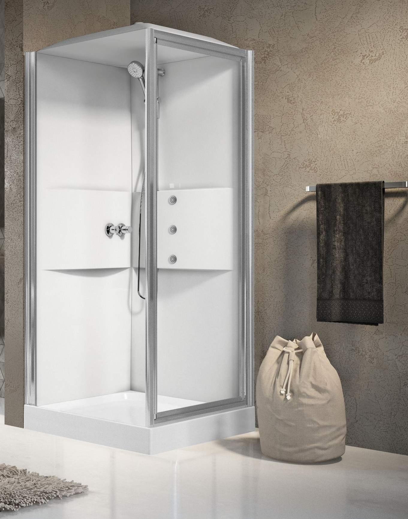 Cabina doccia idromassaggio quadrata 90x90 porta battente Media 2.0 ...