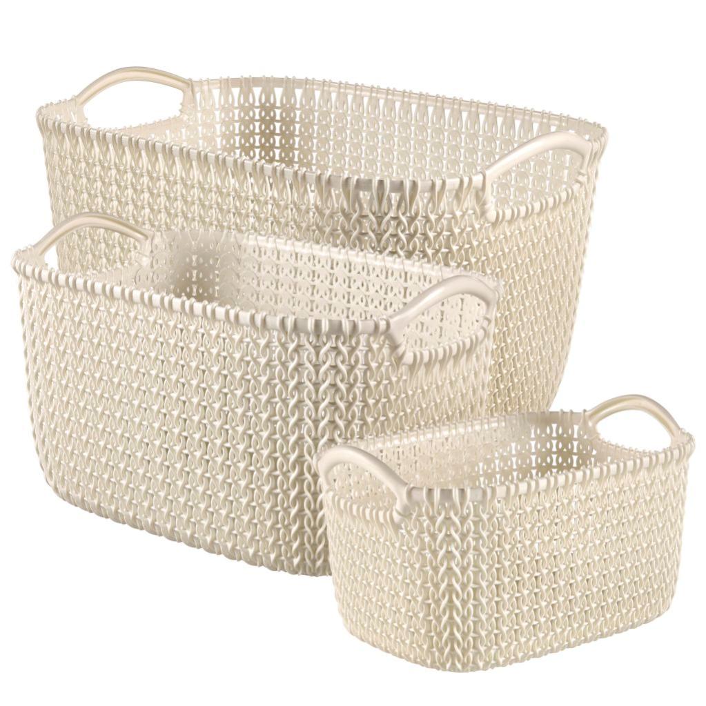Ensemble de paniers Knit 3 pcs Blanc 240648 Curver | Leroy Merlin
