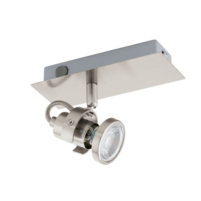 Spot Eglo Spot Tukon Gu10 En Acier Couleur Nickel Mat Leroy Merlin