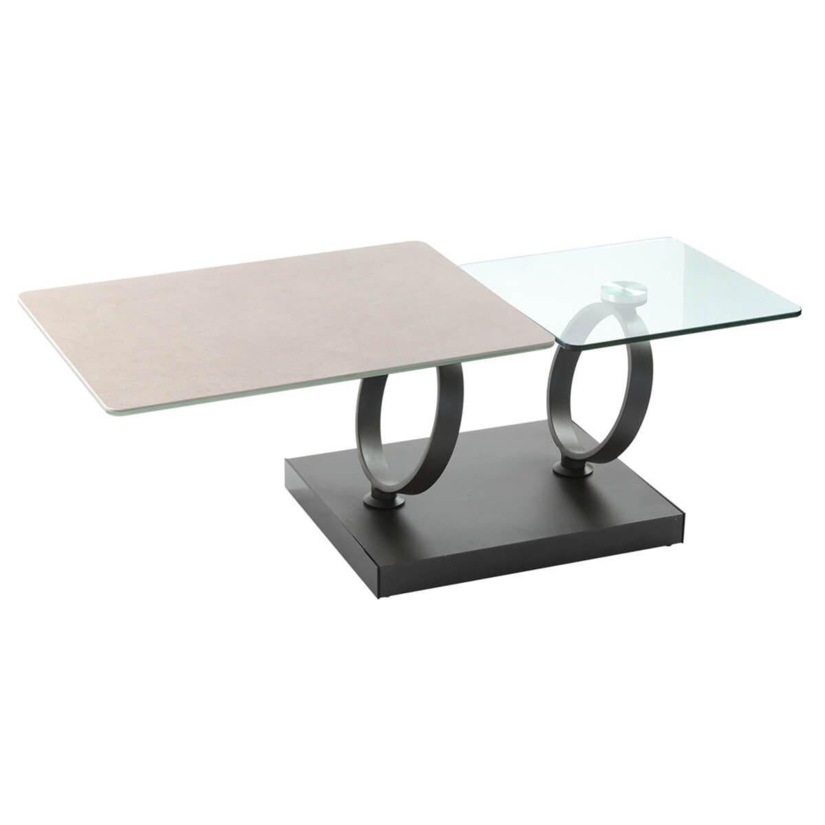 CERES - Table Basse Plateaux Verre Gris Pierre | Leroy Merlin