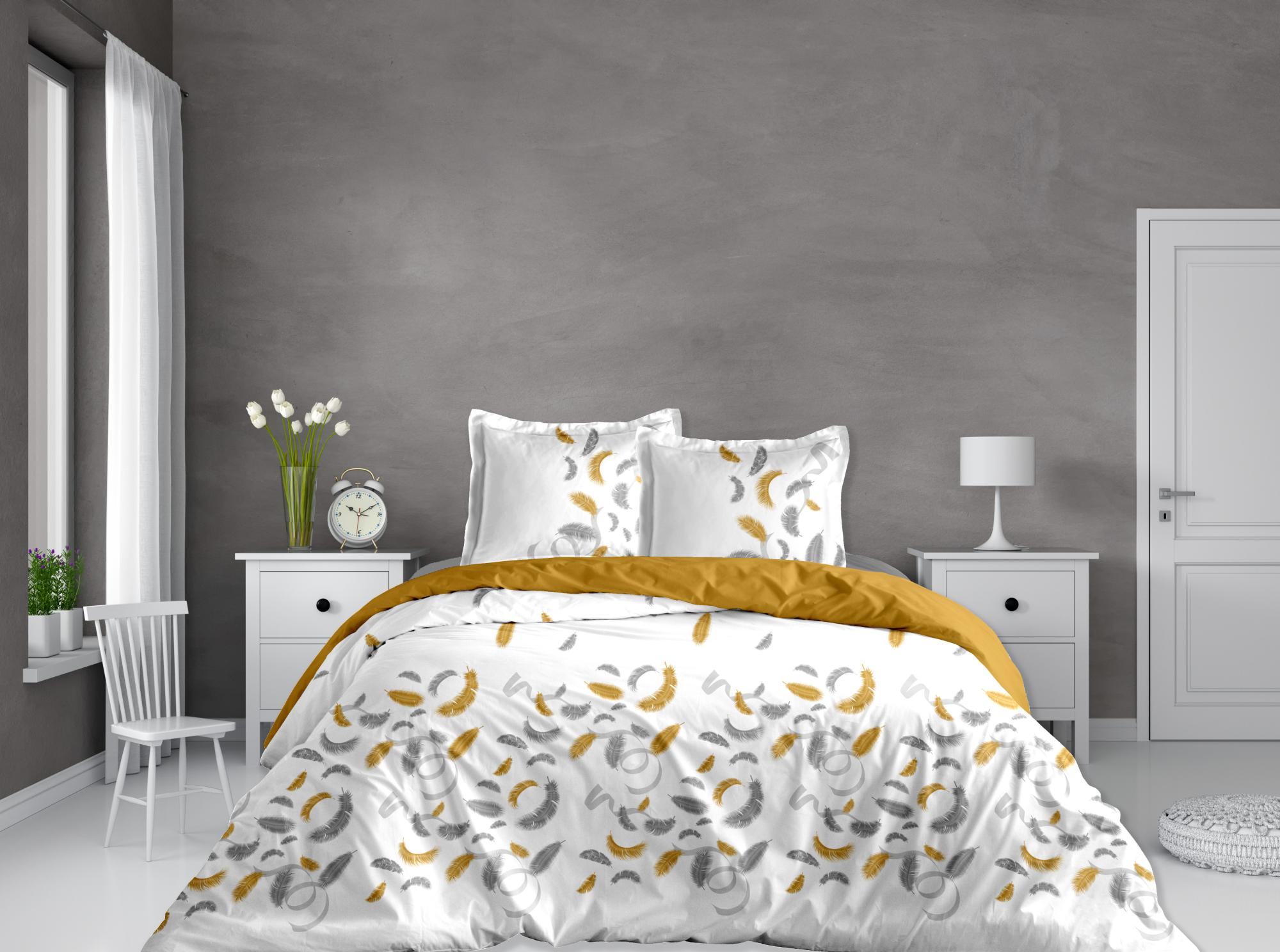 CALITEX - Parure 3 pièces 260x240 cm FASHION DAYS GRIS OCRE | Leroy Merlin