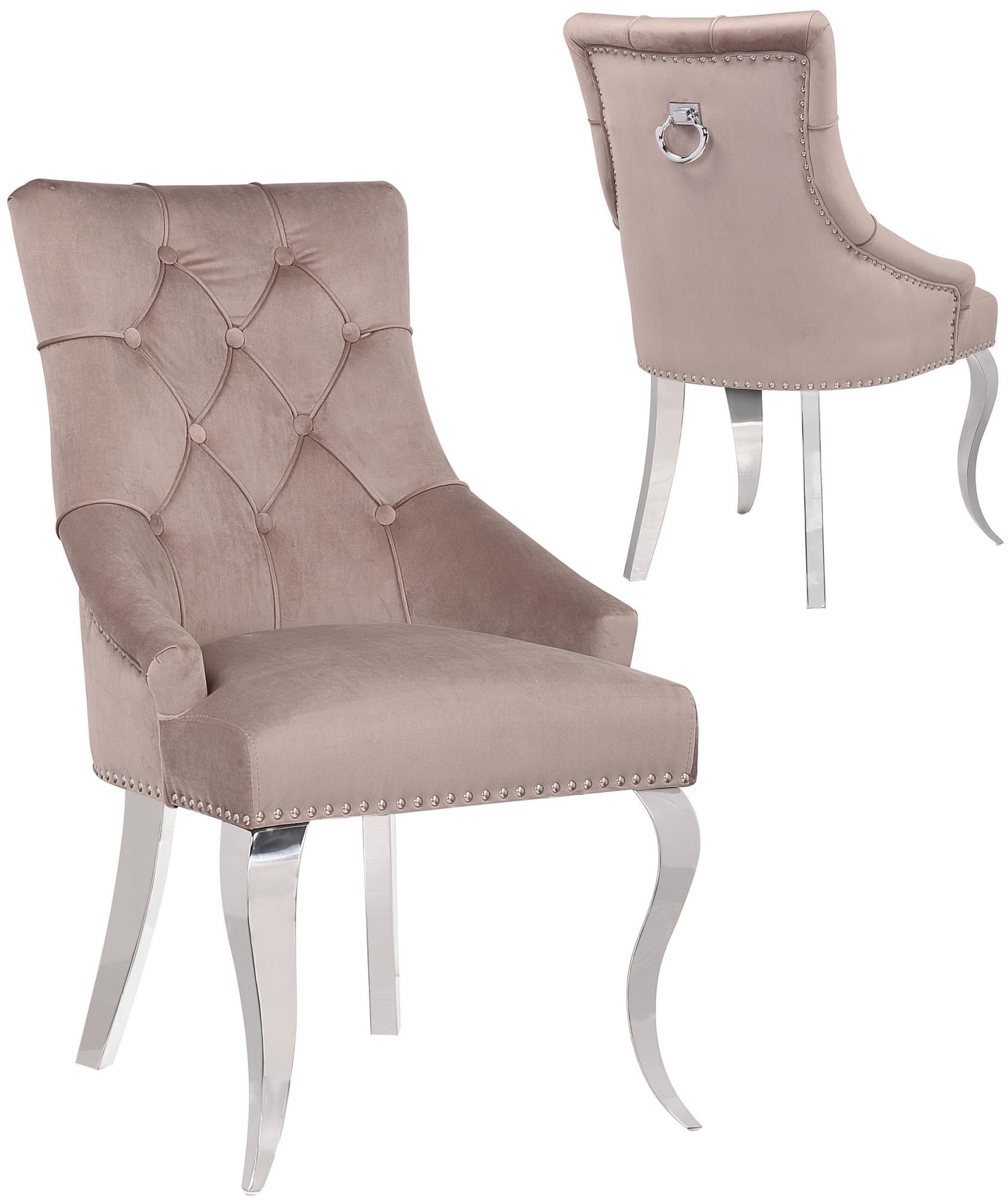 Lot de 2 Chaises de salle à manger design capitonné revêtement en ...