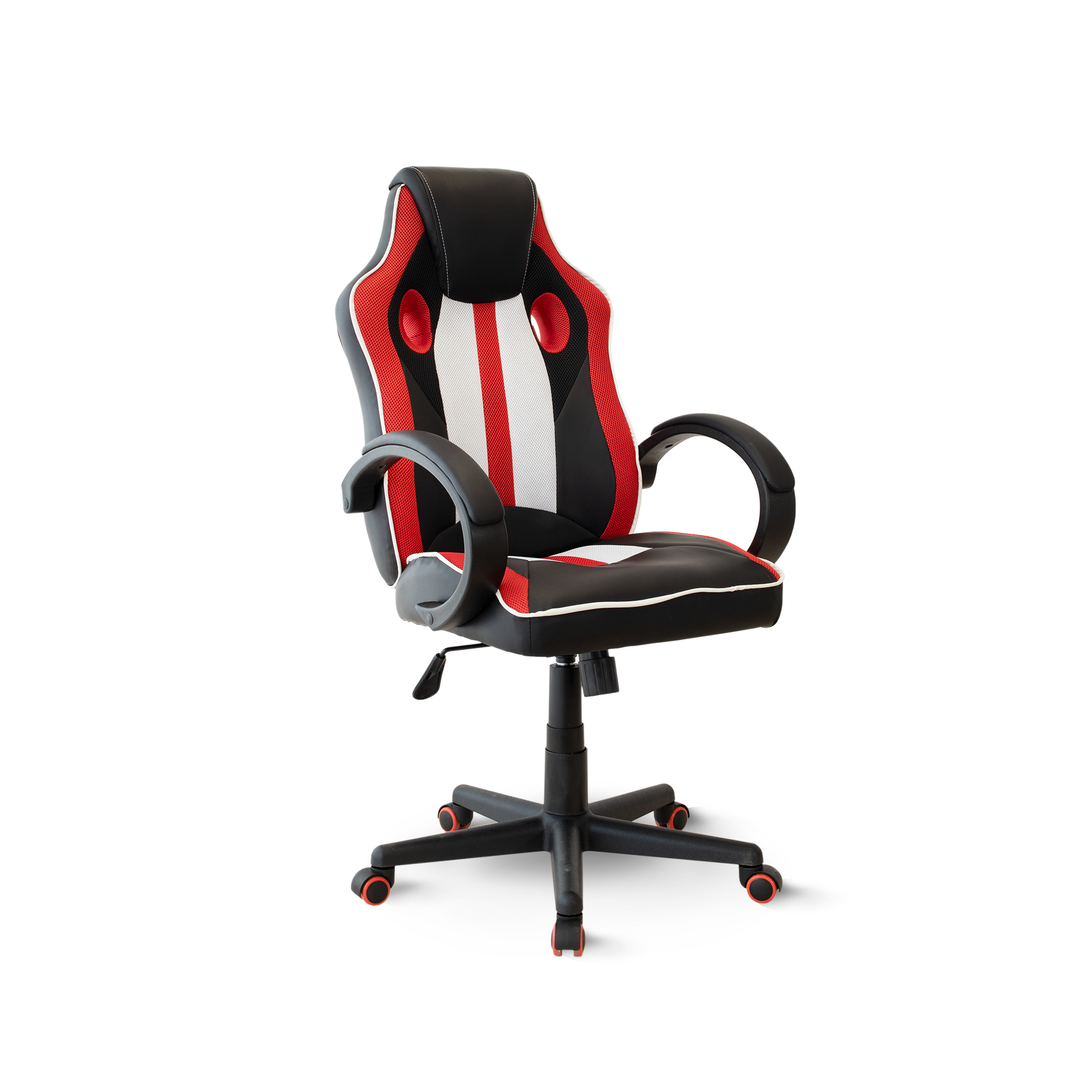 POLTRONA RACING PLUS NERA/BIANCA -ROSSA SIMILPELLE | Leroy Merlin