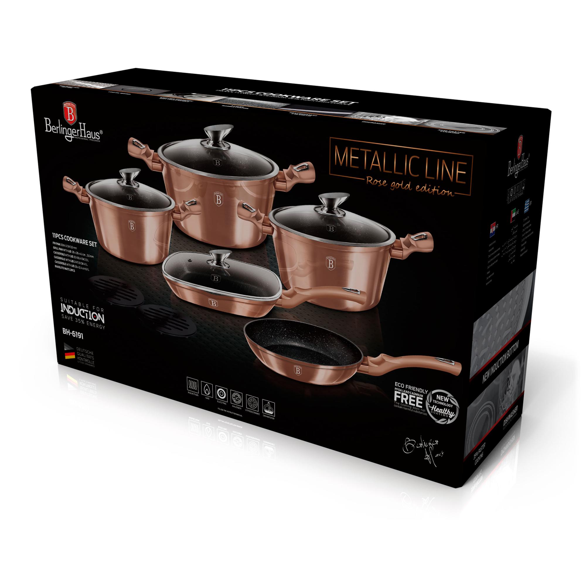 Set Pentole Induzione 11-Piece Alluminio Antiaderente Casseruoli ...