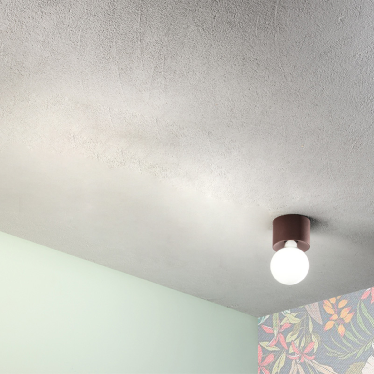 Plafoniera moderna alluminio Corten - BOW E27 lampadina a vista | Leroy Merlin