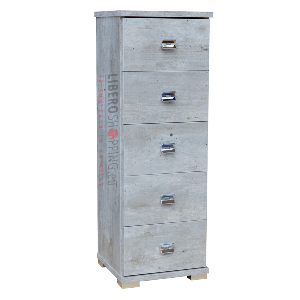 Cassettiera piccola 5 cassetti 31,5x31cm in legno Cemento. | Leroy Merlin