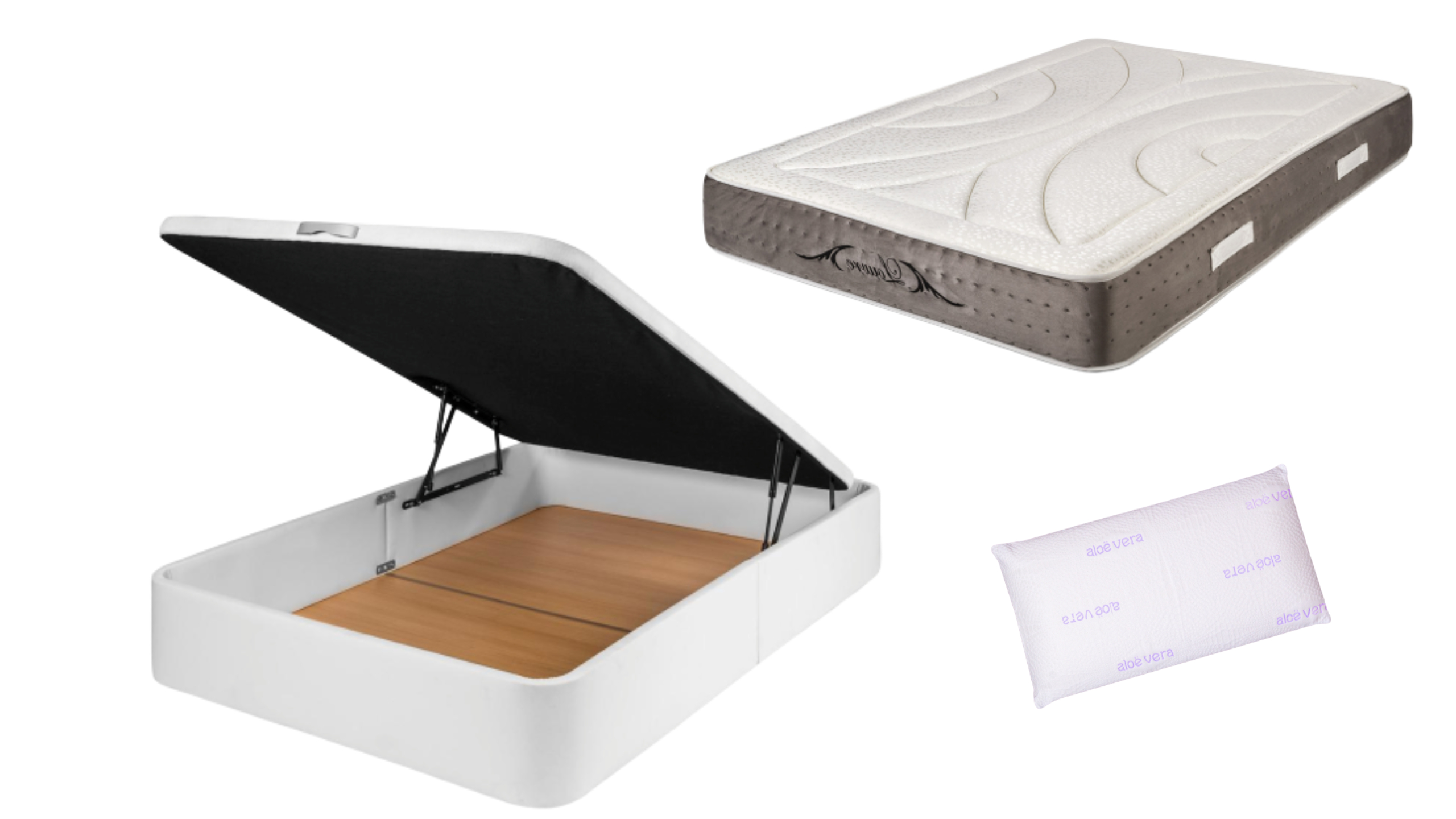 PACK DE CANAPÉ POLIPIEL BLANCO + COLCHÓN VISCOELÁSTICO DE 150X190 CON 1 ...