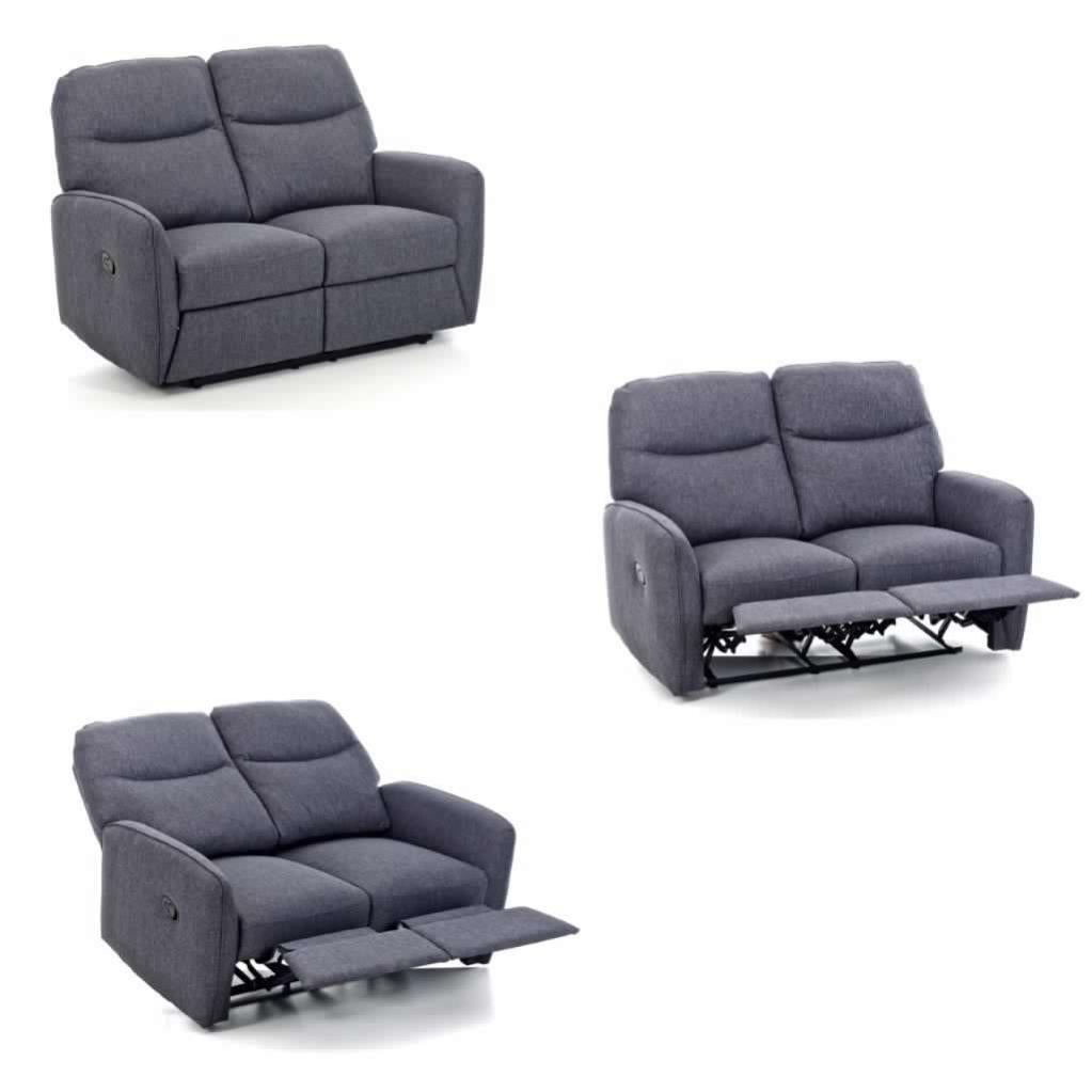 Divano relax 2 posti in tessuto blu jeans da solone arredo casa mod ...