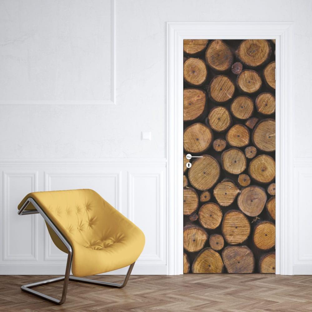Sticker Porte Rondin de Bois - 204 x 63 cm | Leroy Merlin