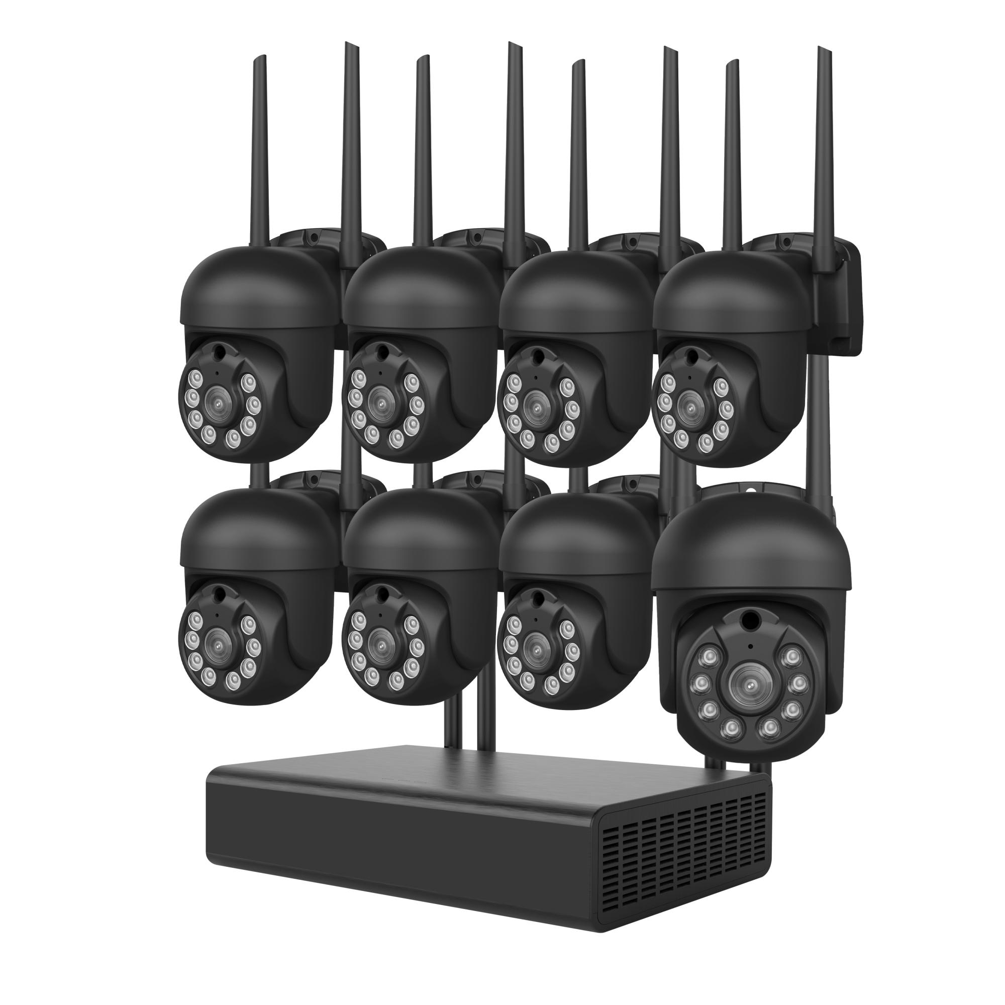 XIAOVV 8CH Cámara CCTV 3MP WIFI Cámara IP 360 ° IP66 Visión nocturna para seguridad en el hogar ...