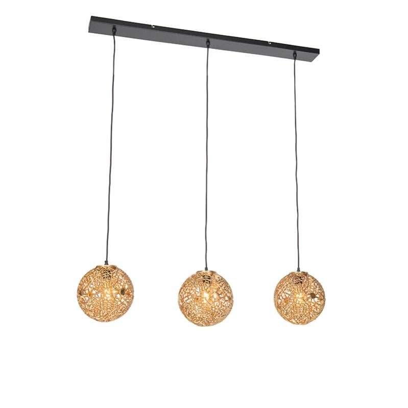 Lampada a sospensione Art Déco allungata oro 3 luci - Maro | Leroy Merlin