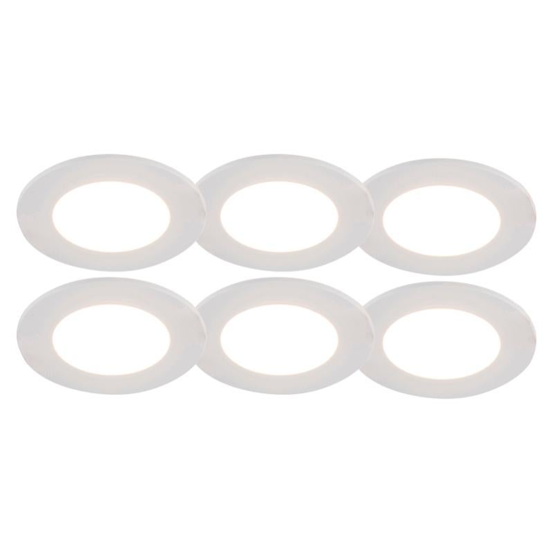 Set di 6 faretti da incasso bianchi LED 3 livelli dimm IP65 - BLANCA ...