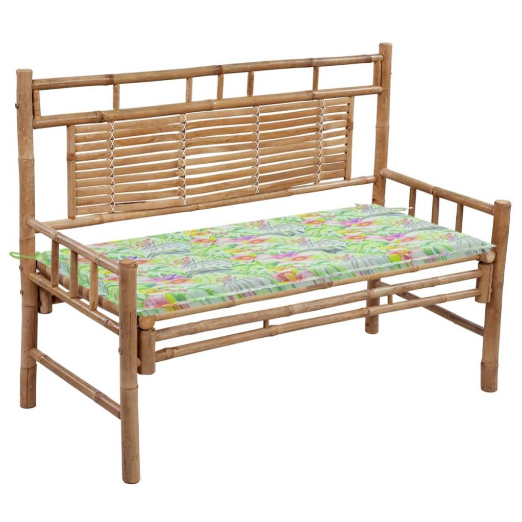 Banc de jardin avec coussin 120 cm Bambou 17 | Leroy Merlin