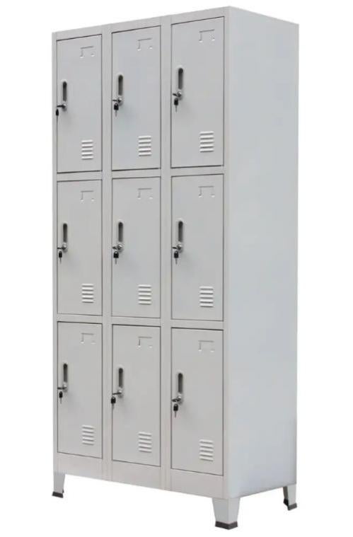 Armoire de bureau 9 portes métal gris Brook | Leroy Merlin