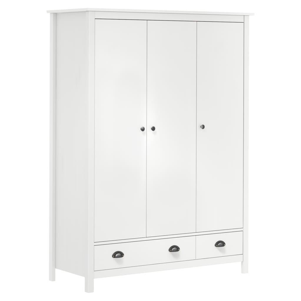 Garde-robe à 3 portes Hill Range Blanc 127x50x170 cm Pin solide | Leroy ...