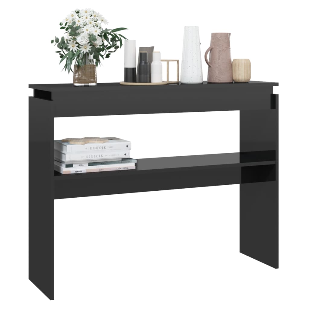Console Noir brillant 102x30x80 cm | Leroy Merlin