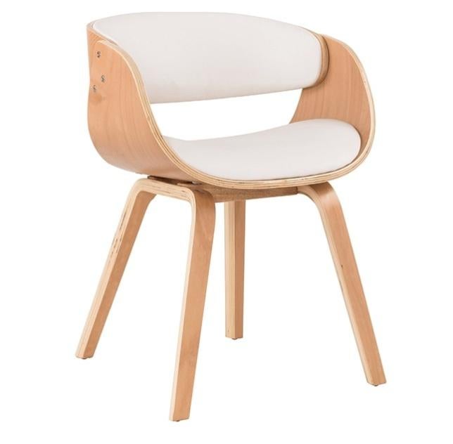 Chaise scandinave bois naturel simili blanc Burna | Leroy Merlin