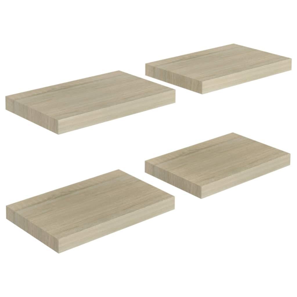 Étagères murales flottantes 4 pcs Chêne 40x23x3,8 cm MDF | Leroy Merlin