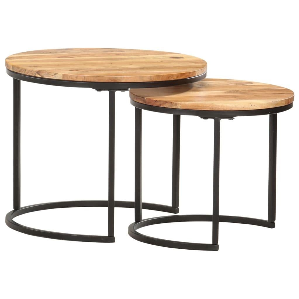 Tables gigognes 2 pcs Bois d'acacia massif | Leroy Merlin