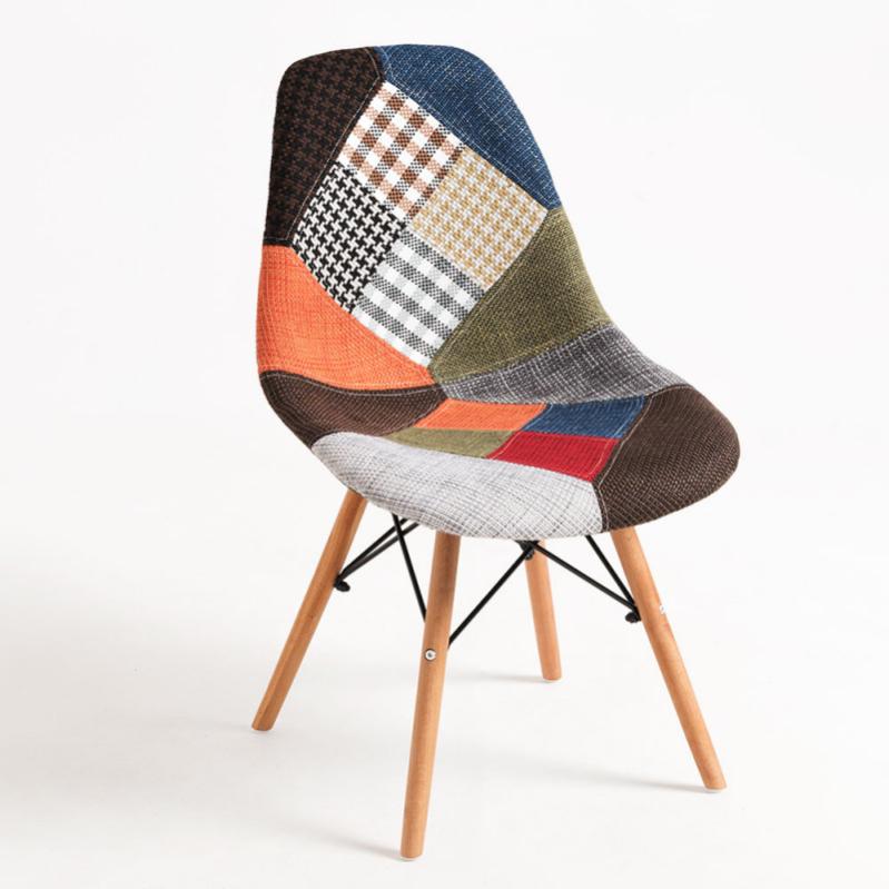 Chaise patchwork multicouleurs pieds hêtre massif clair Iles | Leroy Merlin