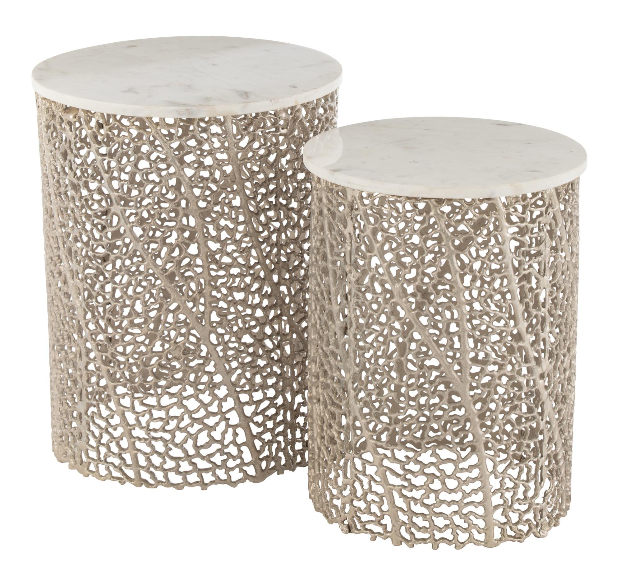 Set de 2 tables corail métal Champi D 39 cm | Leroy Merlin