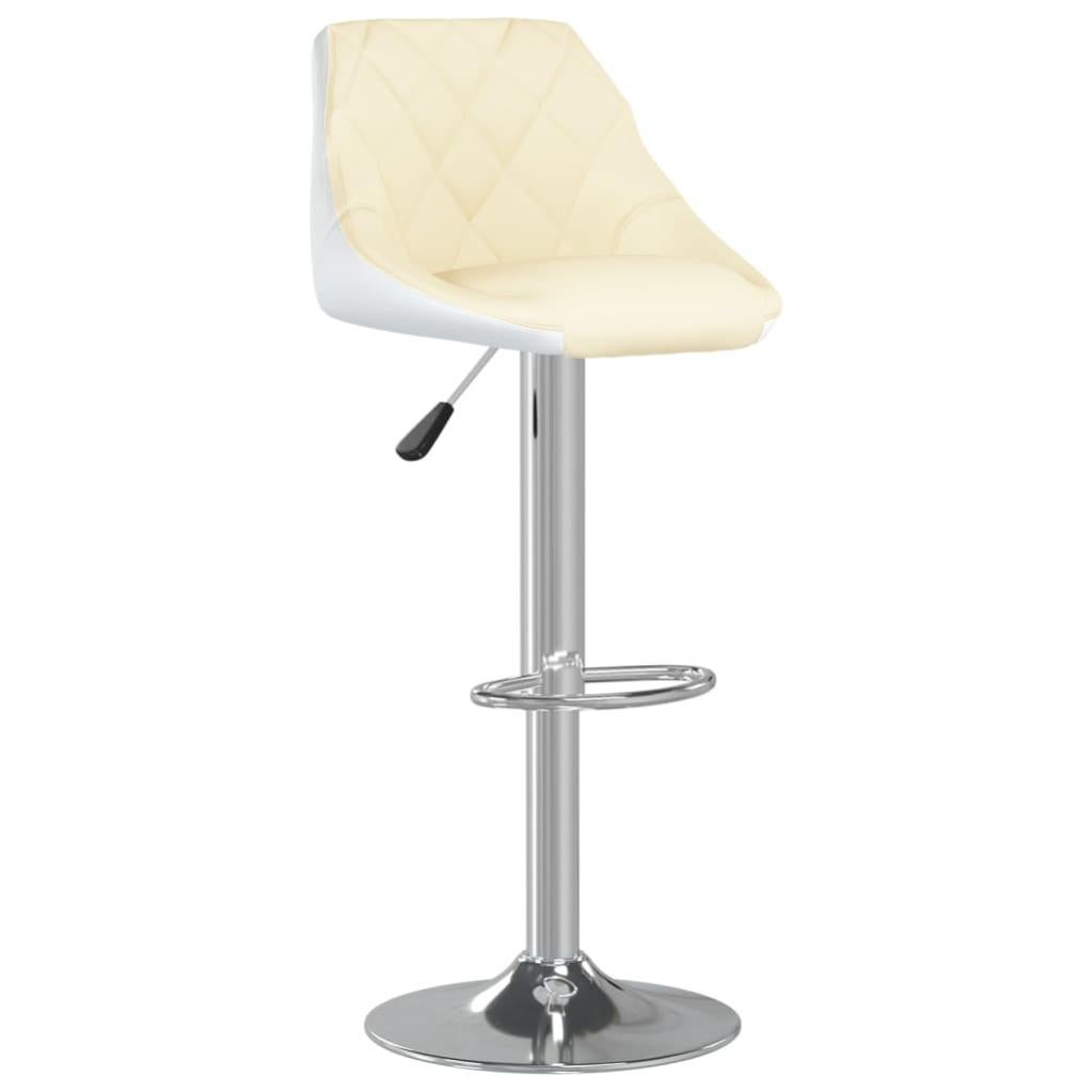 Tabouret de bar Crème et blanc Similicuir Sacha | Leroy Merlin