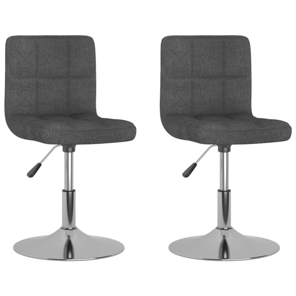 Chaises pivotantes de salle à manger 2 pcs Gris foncé Tissu Atani ...