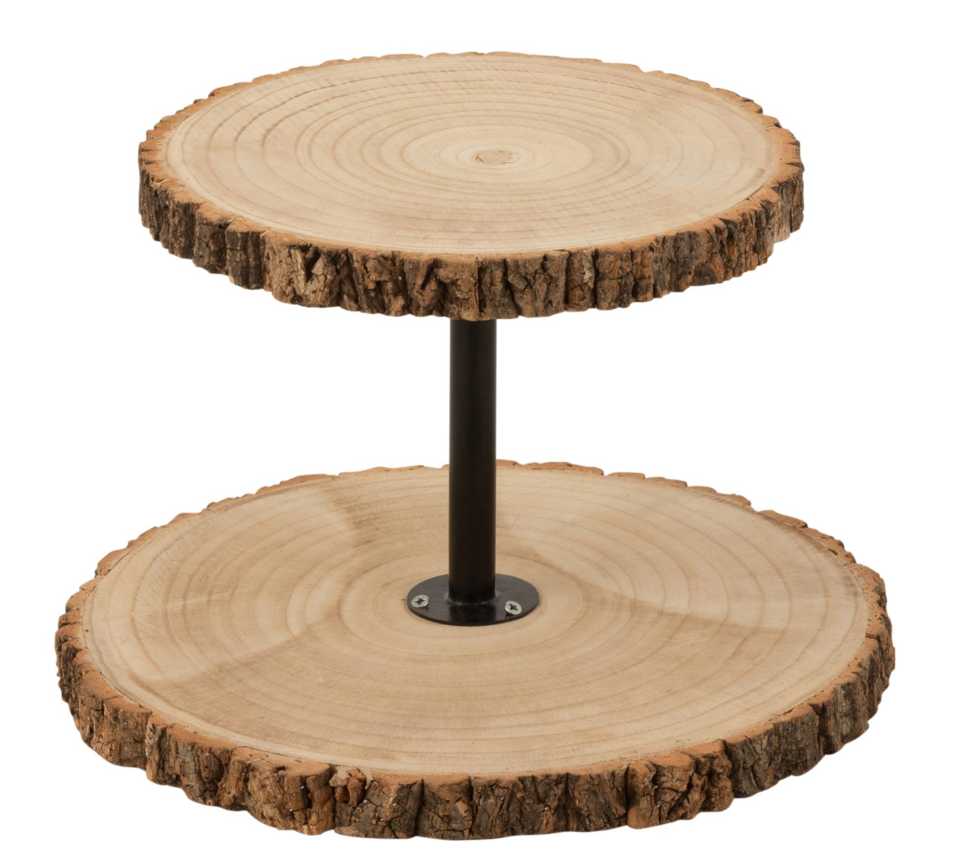Plateau rond bois 2 niveaux naturel Clark D 42 cm | Leroy Merlin