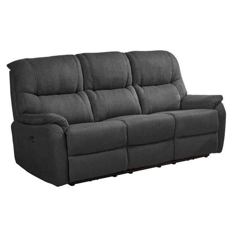 Canapé de relaxation 3 places électrique gris foncé Palerma | Leroy Merlin