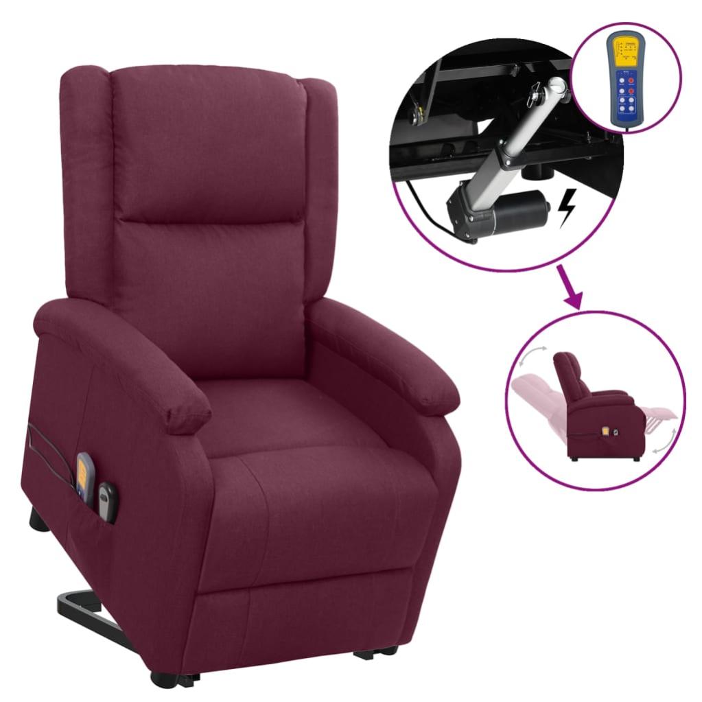 Fauteuil releveur inclinable de massage Violet Tissu | Leroy Merlin