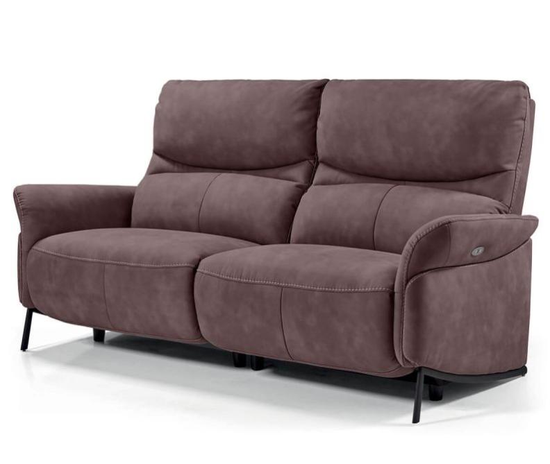 Canapé de relaxation 3 places électrique microfibre marron Pliza ...