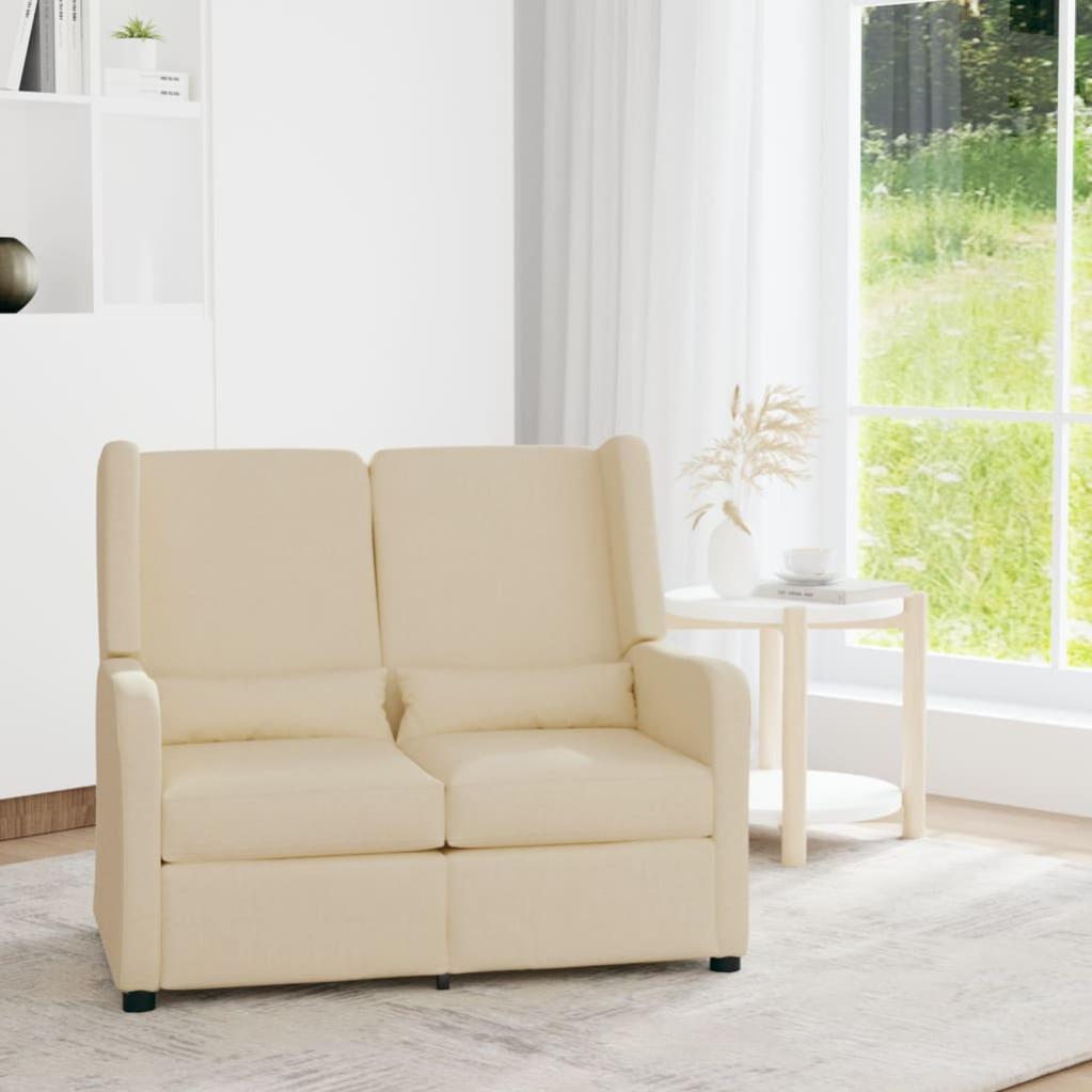 Fauteuil inclinable à 2 places Crème Tissu | Leroy Merlin