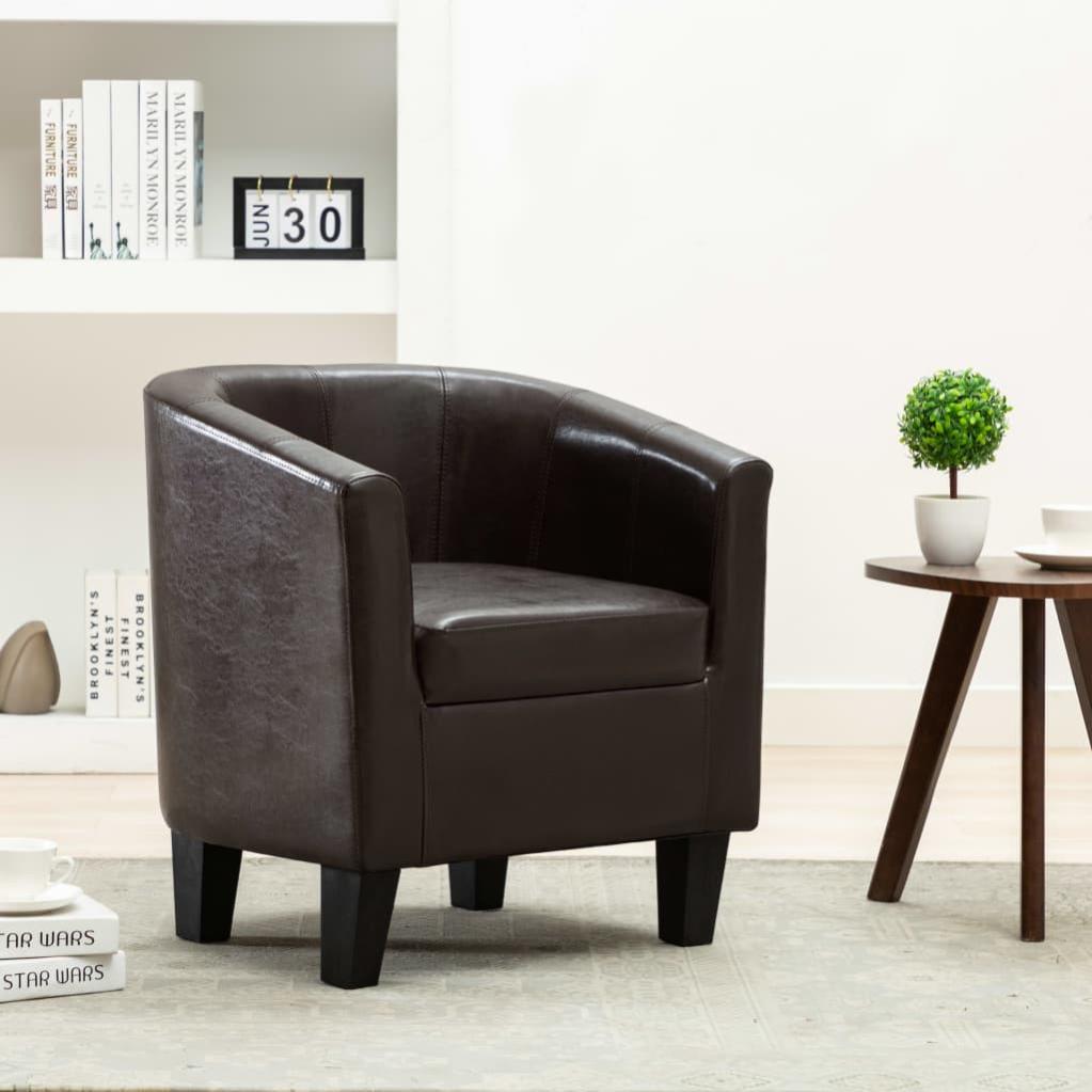 Fauteuil Marron foncé Similicuir | Leroy Merlin