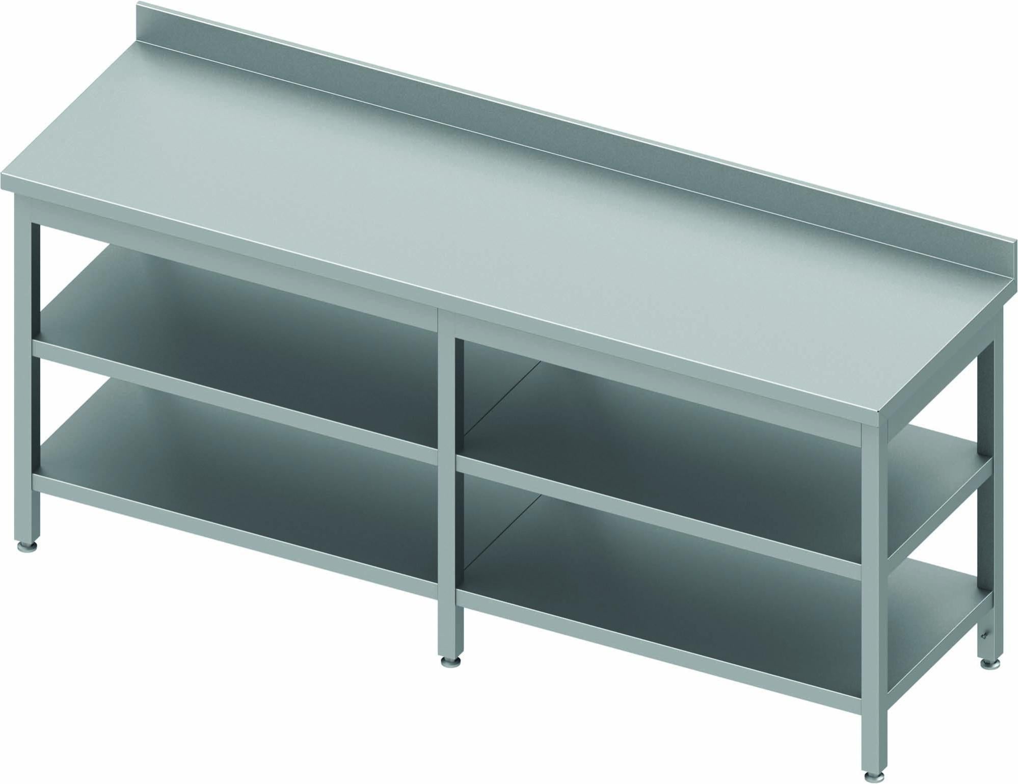 Table de Travail Inox Avec 2 Etagères & Renfort - Profondeur 700 ...