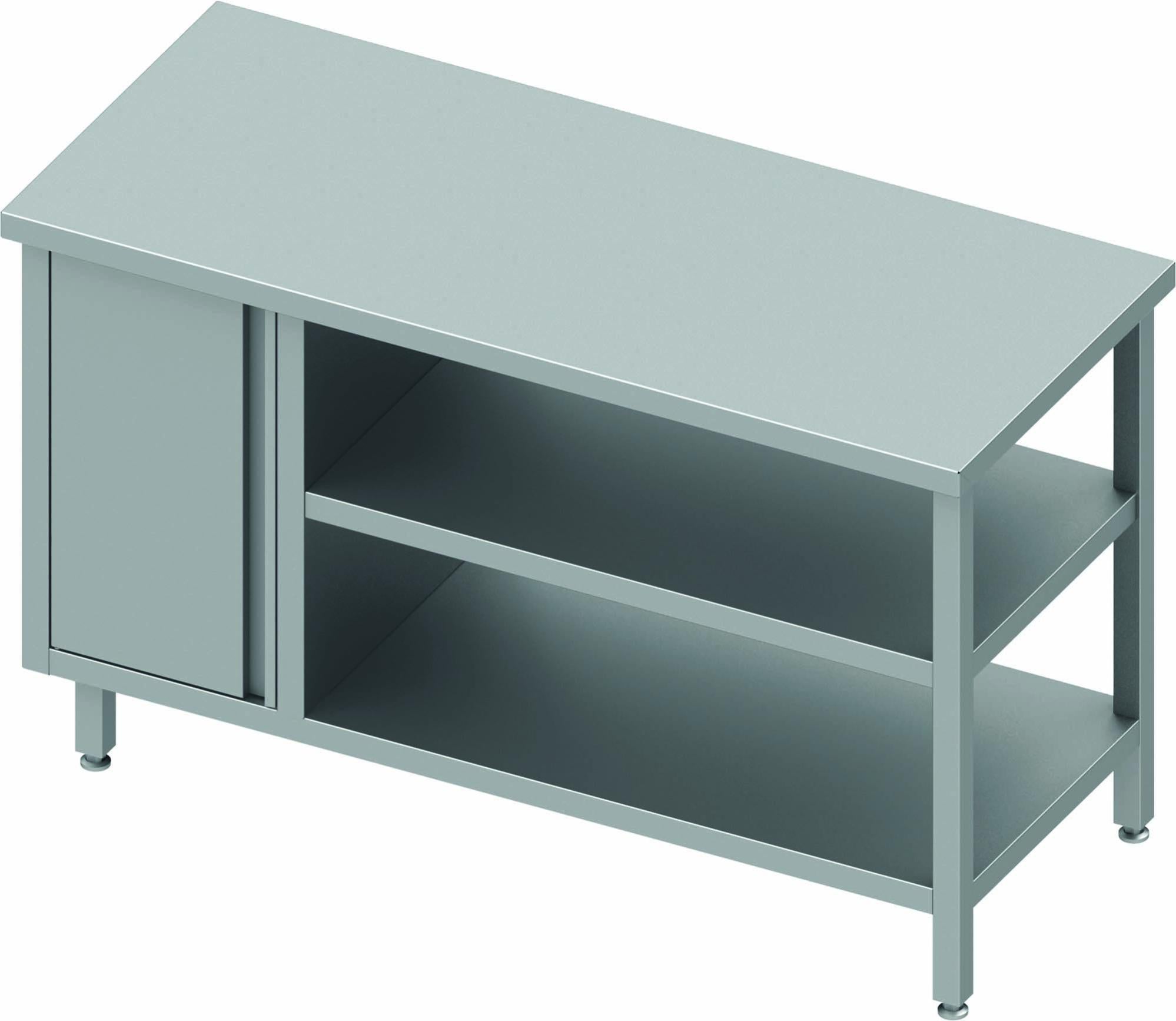 Table Inox Cuisine Professionnelle - Porte & 2 Etagères - Profondeur ...
