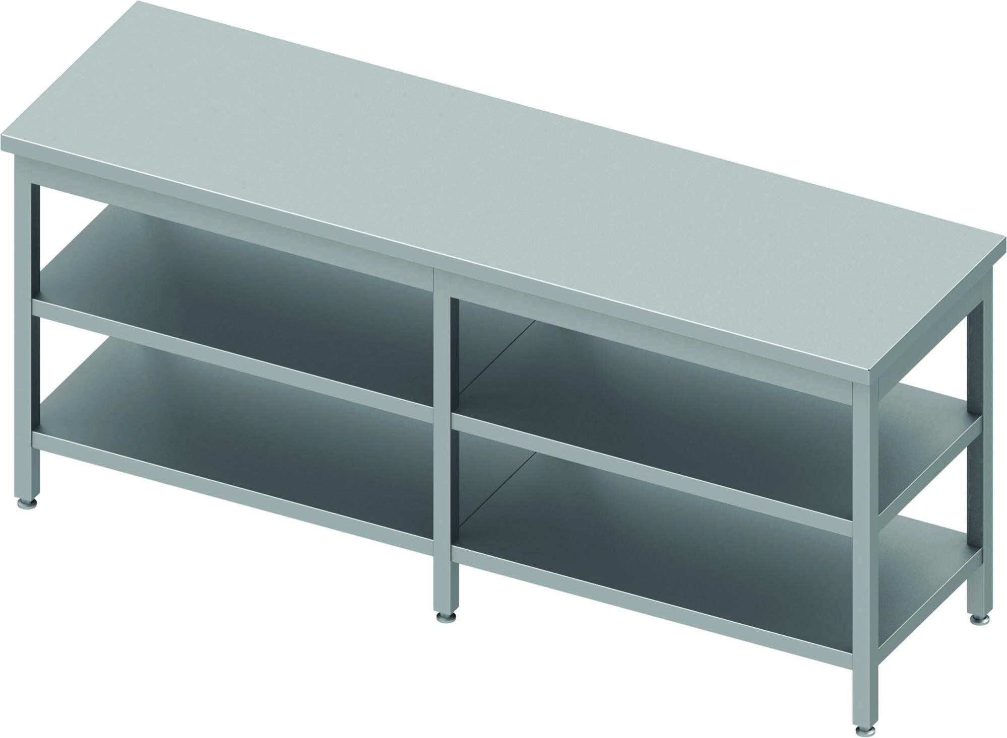 Table Inox Professionnelle Sans Dosseret - Avec 2 Etagères - Profondeur ...