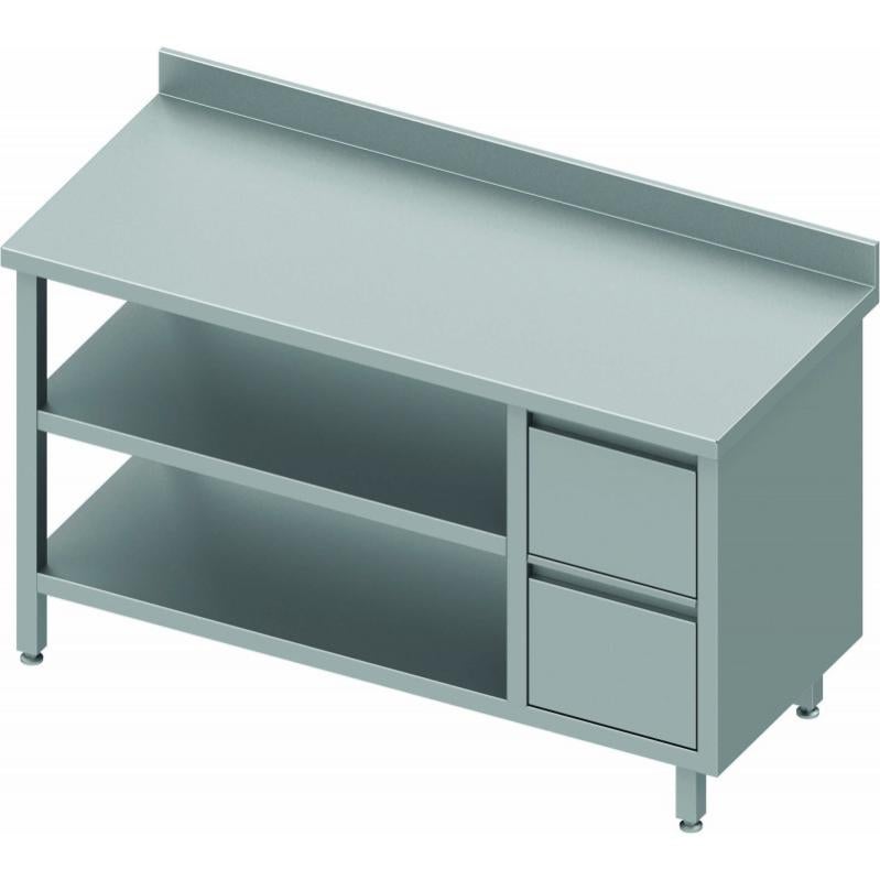 Table Inox Avec 2 Tiroirs & 2 Etagères à Gauche - Gamme 700 - Stalgast ...