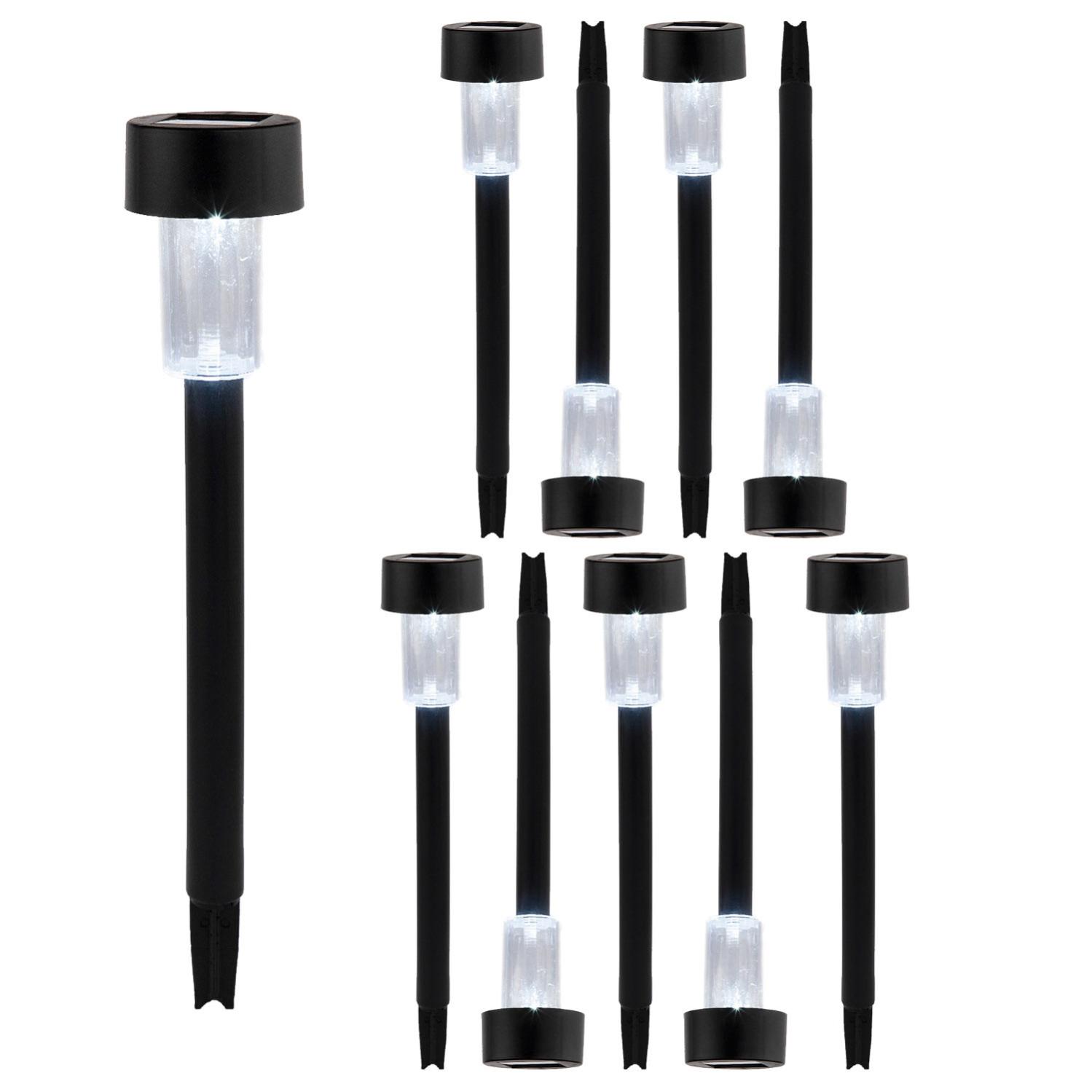 Pack 10 Balizas Solares LED Exterior Crepuscular Negro 6000K 7hSevenOn ...