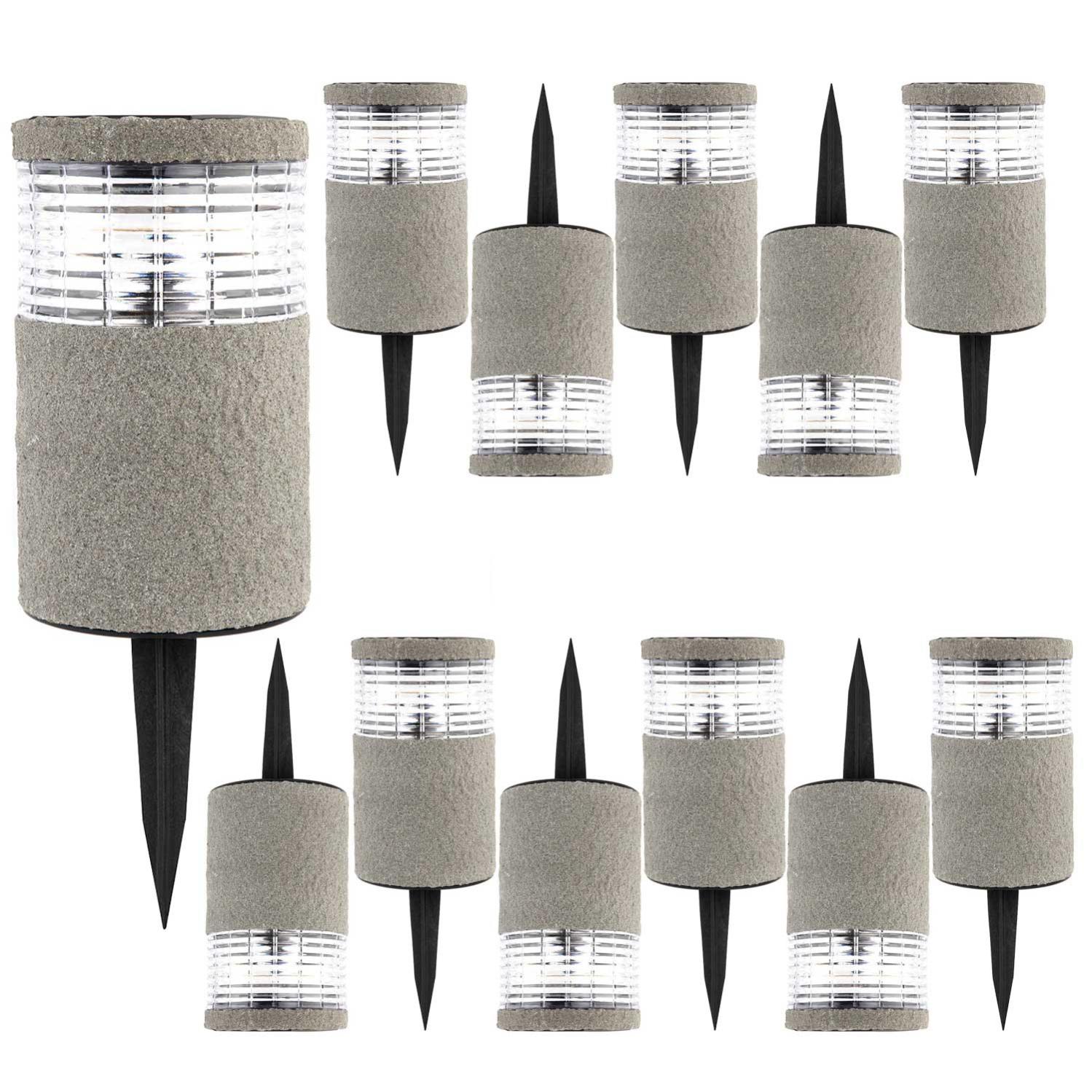 Pack 12 Balizas Solares LED Exterior Redondas Gris 6000K 7hSevenOn ...