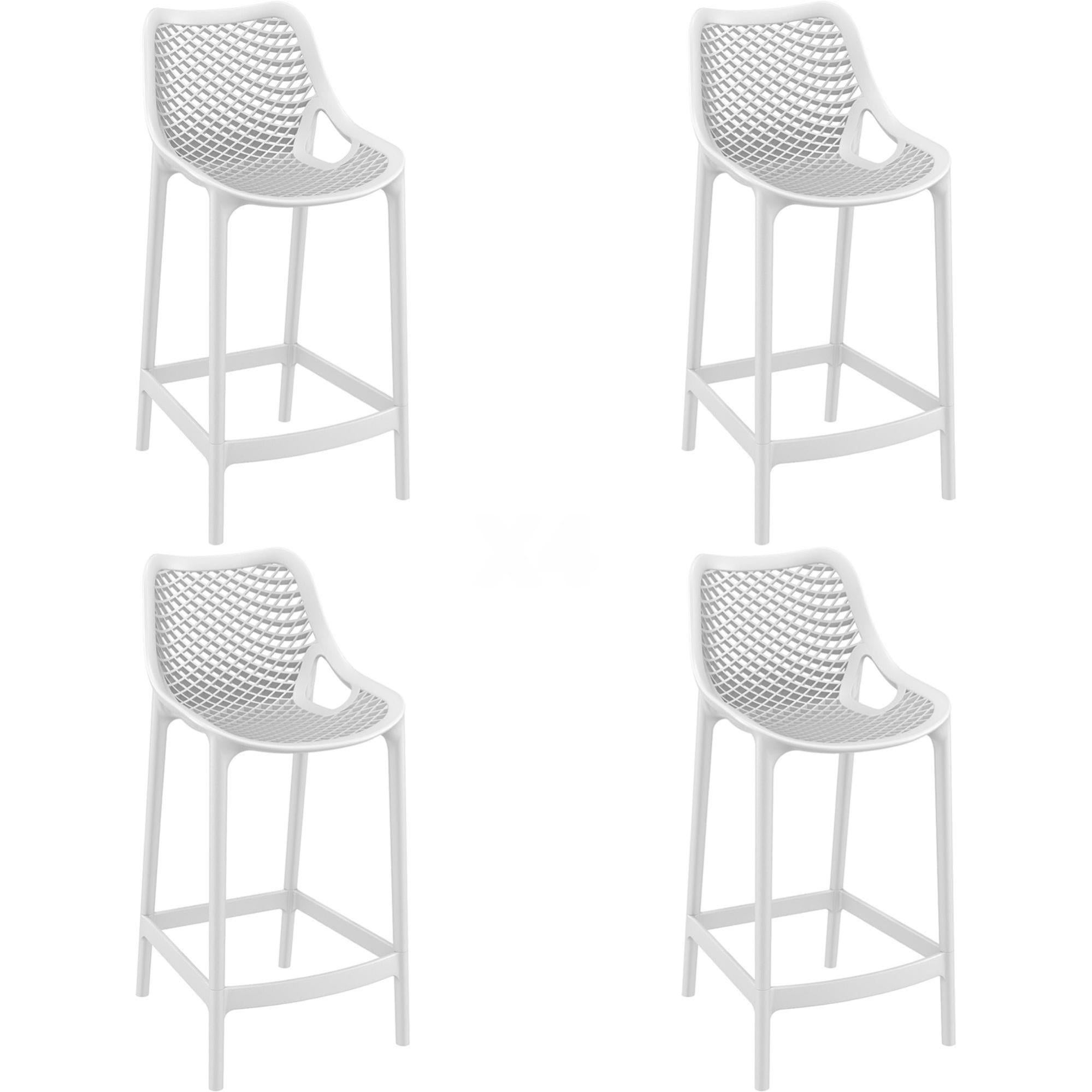 Garbar GRID Set 4 Taburete Alto Interior, Exterior Rojo | Leroy Merlin