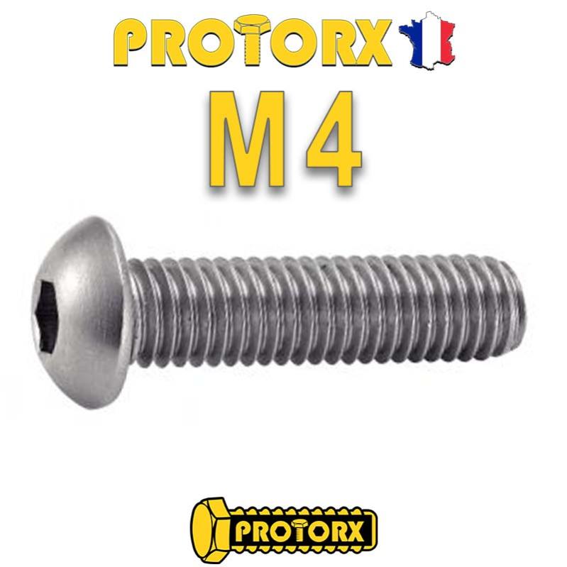 Vis à Métaux Tête Bombée Six Pans Creux : (M4 x 6mm) x 10pcs | VM TBHC ...