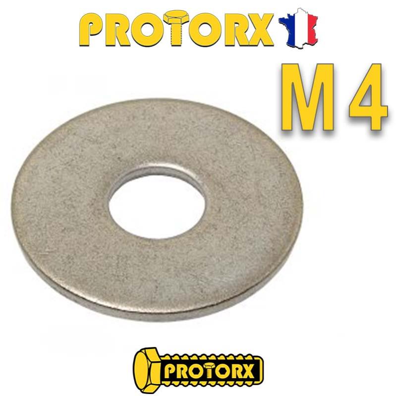 RONDELLE Plate EXTRA LARGE "LL" M4 x 50pcs | Diam. int = 4,3mm x Diam ...