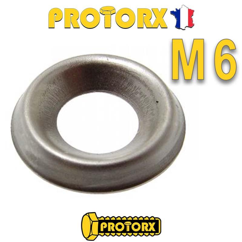 RONDELLE CUVETTE EMBOUTIE M6 x 20pcs | Diamètre Intérieur = 7mm x ...